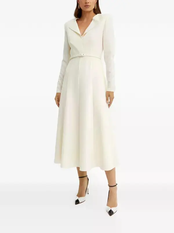 Roland Mouret V-neck Belted Midi Dress