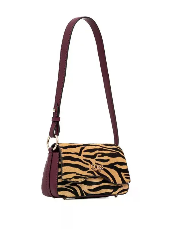 Guess Domitilla Zebra-print Shoulder Bag - Neutrals
