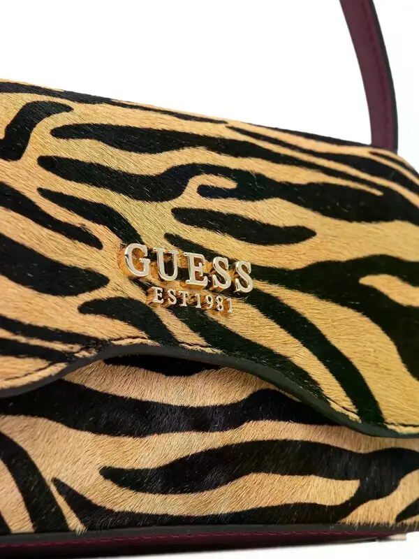 Guess Domitilla Zebra-print Shoulder Bag - Neutrals