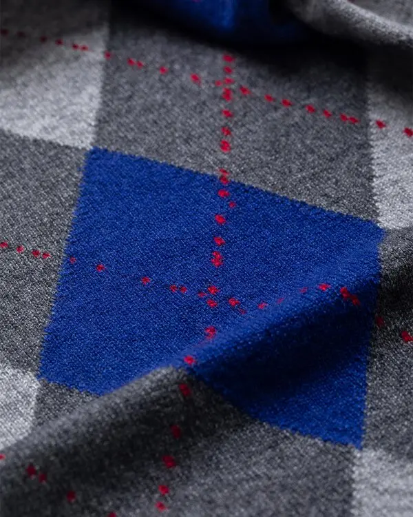 Johnstons Of Elgin Clan Mid Argyle Cashmere Bandana - Grey