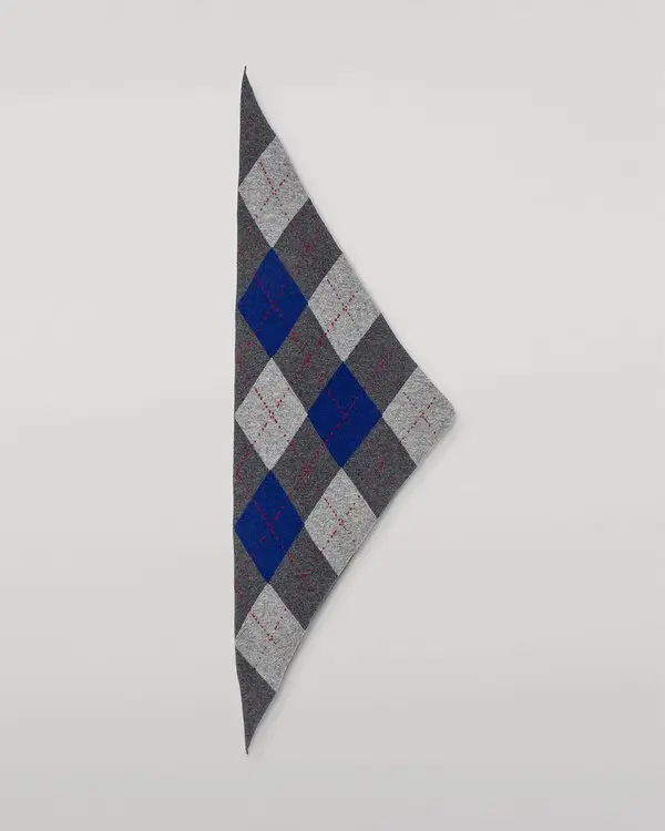 Johnstons Of Elgin Clan Mid Argyle Cashmere Bandana - Grey