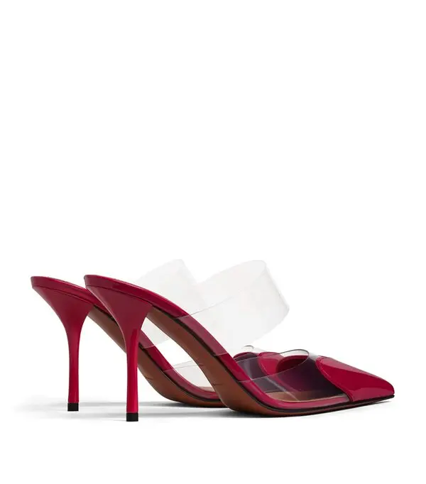 Alaïa Leather-pvc Le Coeur Heeled Mules 90 - Red