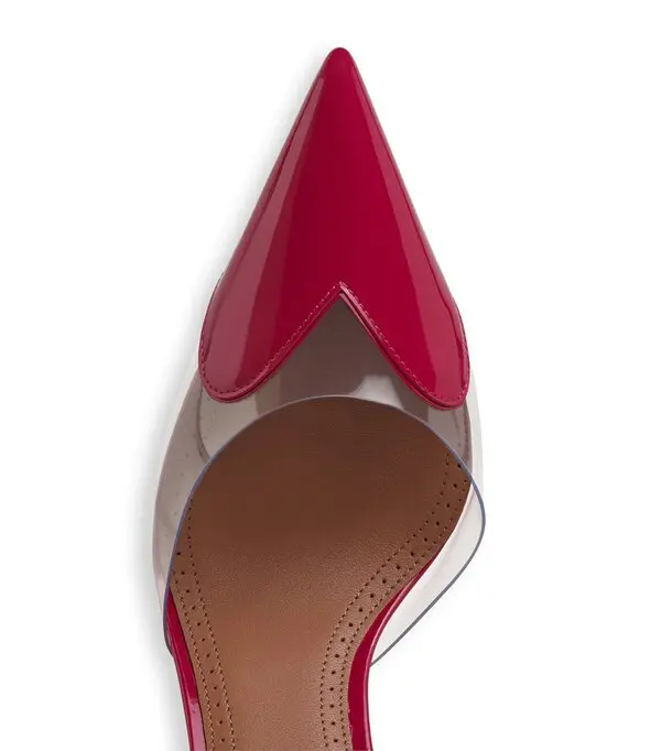 Alaïa Leather-pvc Le Coeur Heeled Mules 90 - Red