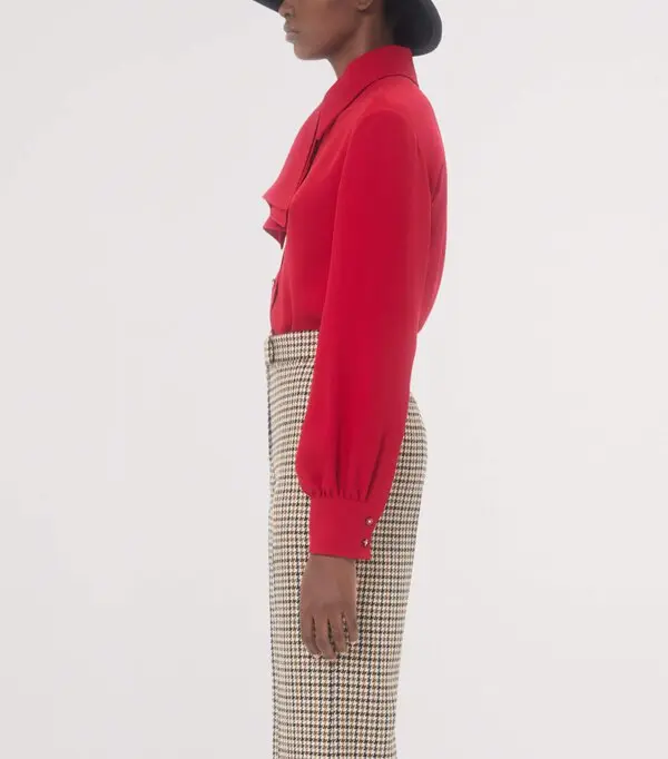 Valentino Garavani Silk Bow Shirt - Red