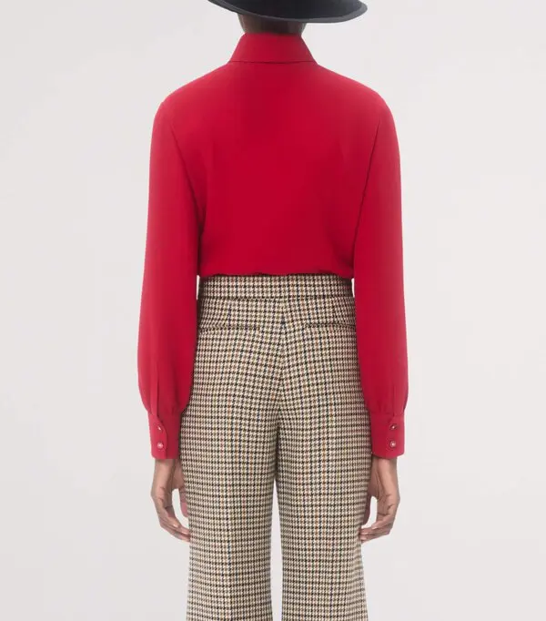 Valentino Garavani Silk Bow Shirt - Red