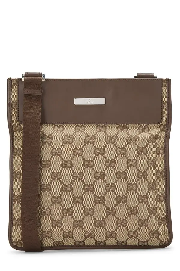 Gucci Original Gg Canvas Web Pocket Messenger - Brown