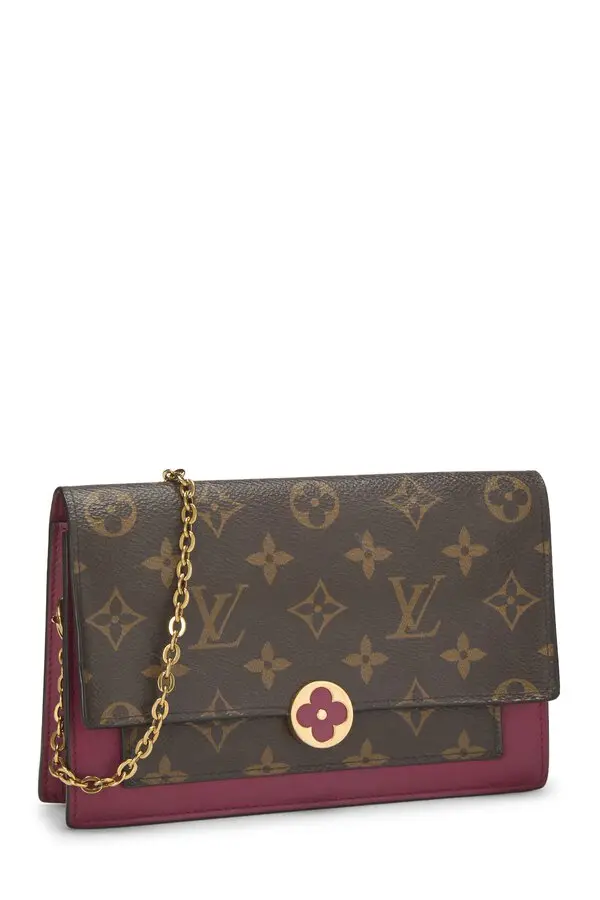 LOUIS VUITTON Monogram Canvas Flore Wallet On Chain