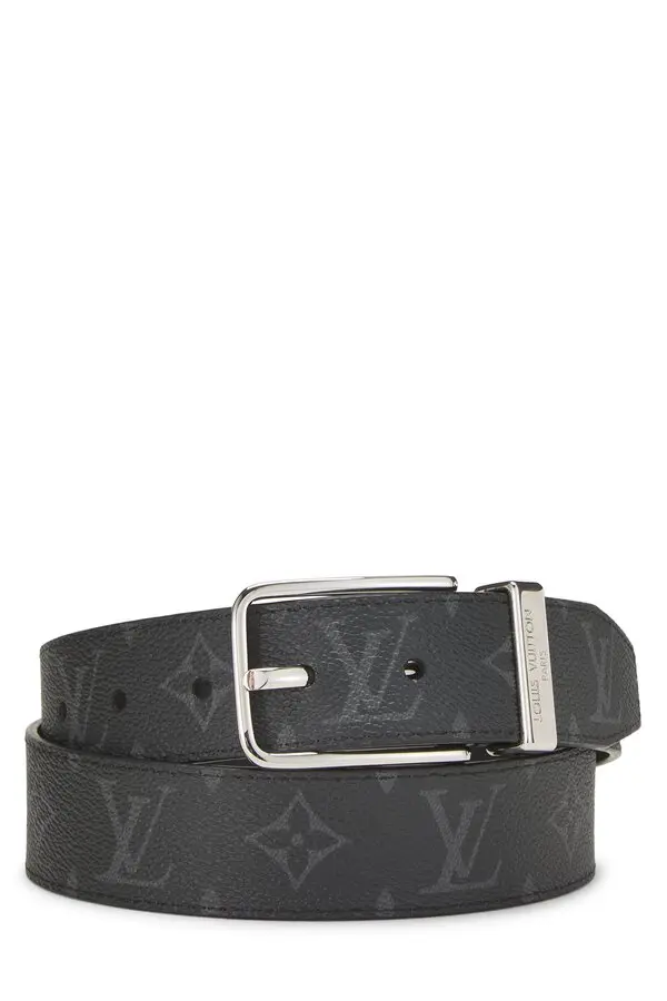 LOUIS VUITTON Monogram Eclipse Pont Neuf Belt - Black