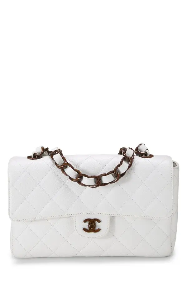Chanel Caviar Half Flap Medium - White