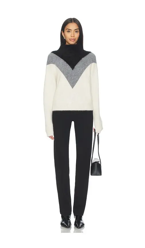 Theory Chevron Yoke Cashmere Sweater