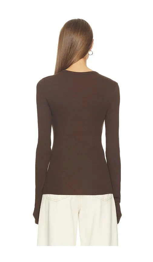 GRLFRND Crew Neck Extra Long Sleeve Tee - Brown