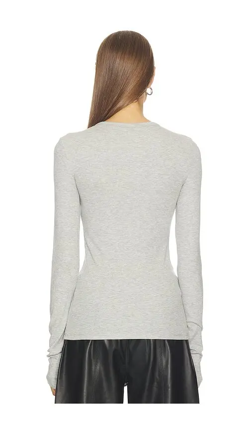 GRLFRND Crew Neck Extra Long Sleeve Tee - Light Grey