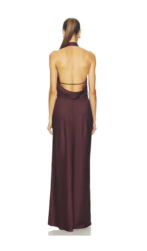 Simkhai Reannon Draped Gown - Chocolate