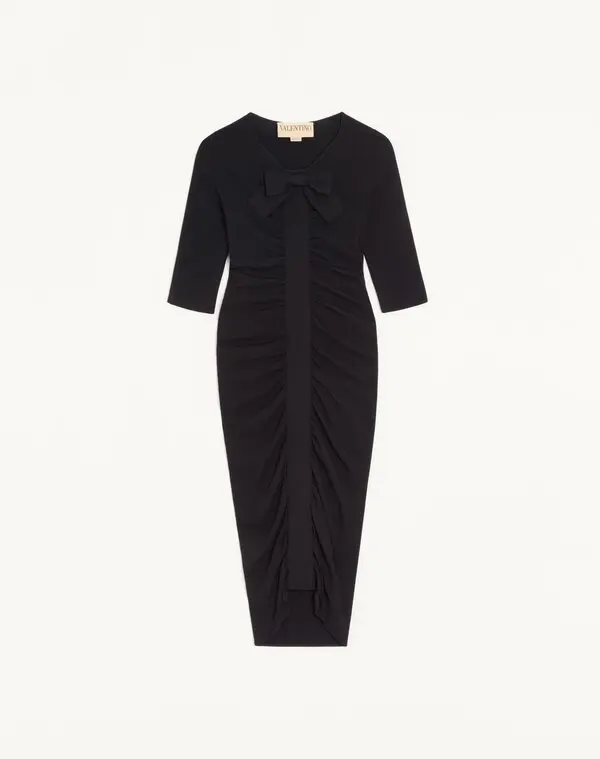 Valentino Garavani Knitted Short Dress With Bow Detail - Black