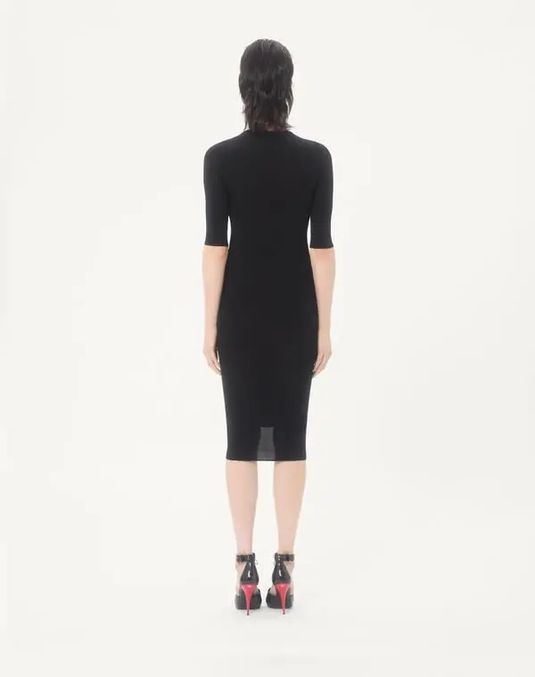 Valentino Garavani Knitted Short Dress With Bow Detail - Black