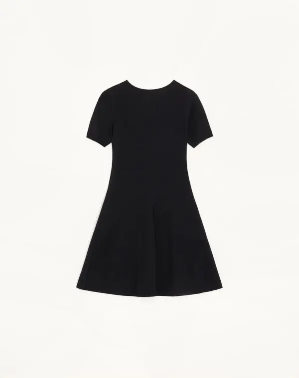 Valentino Garavani Knitted Short Dress With Bow Detail - Black/ivory