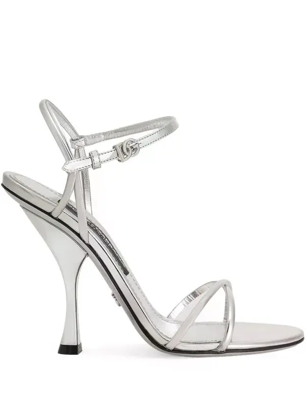 Dolce & Gabbana Keira 2.0 Leather Sandals - Silver