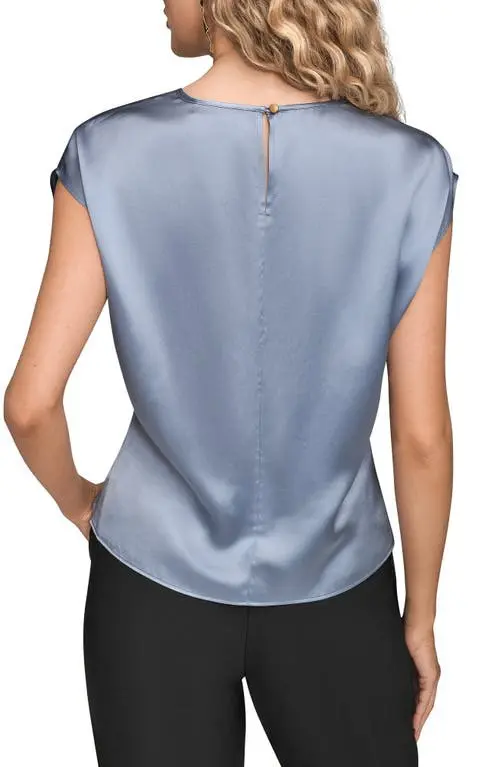 Donna Karan New York Cap-sleeve Stretch-silk Top
