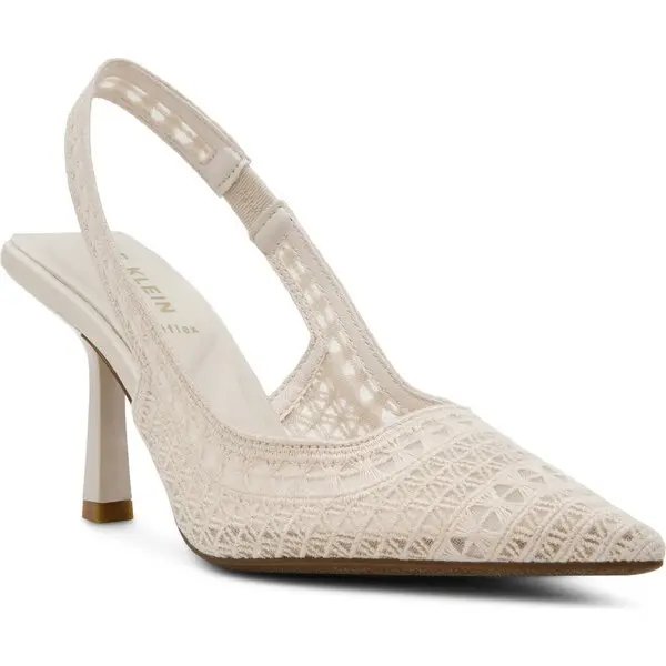 Anne Klein Ismeralda Slingback Pointed Toe Pump - Creme Crochet