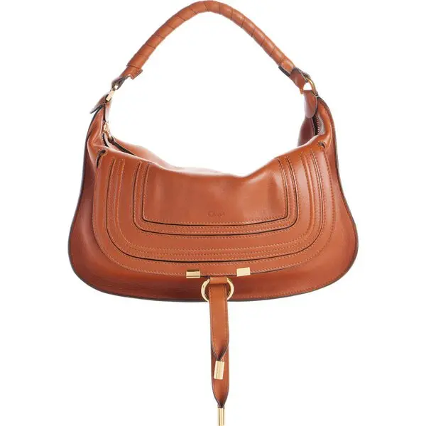 Chloé Small Marcie Leather Shoulder Bag - Clay Brown