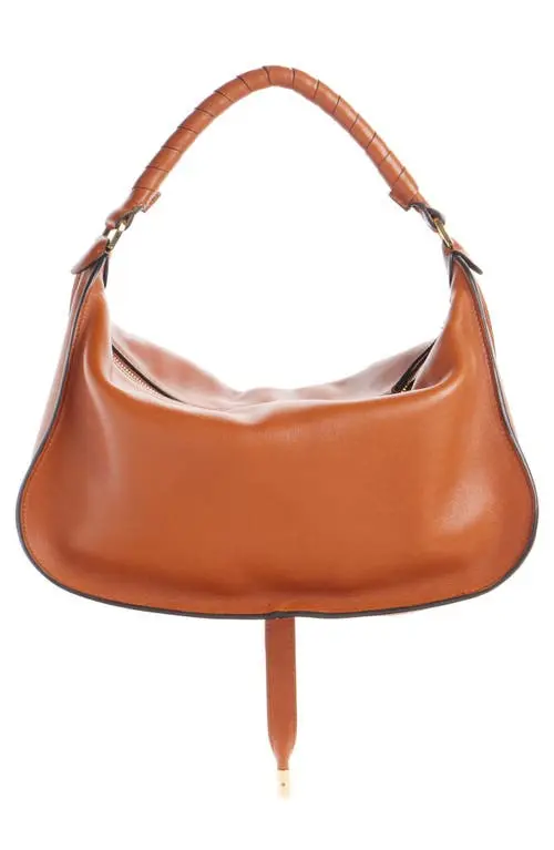 Chloé Small Marcie Leather Shoulder Bag - Clay Brown