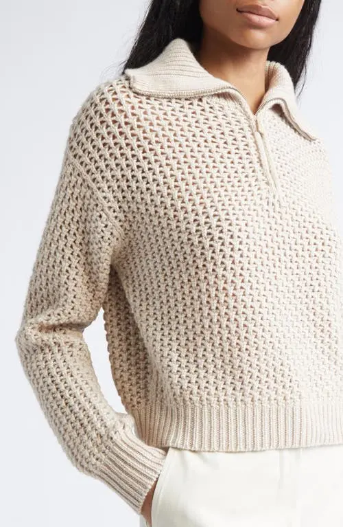 Max Mara Tequila Wool Blend Quarter Zip Sweater