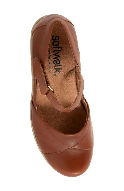Softwalk Platform Wedge Clogs - Luggage