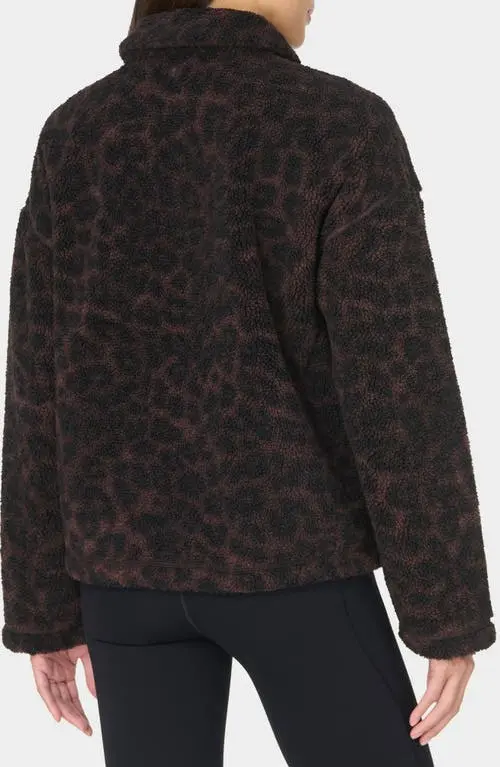 Sweaty Betty Leopard Print Fleece Jacket