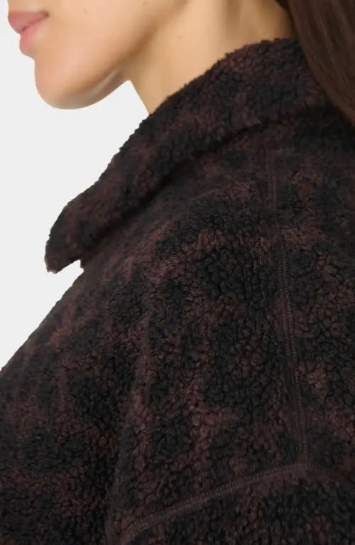 Sweaty Betty Leopard Print Fleece Jacket