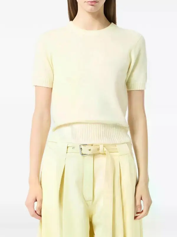 Blumarine Short Sleeve Crew Neck Sweater