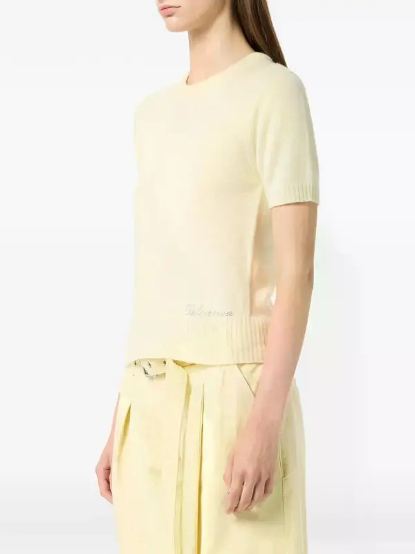 Blumarine Short Sleeve Crew Neck Sweater