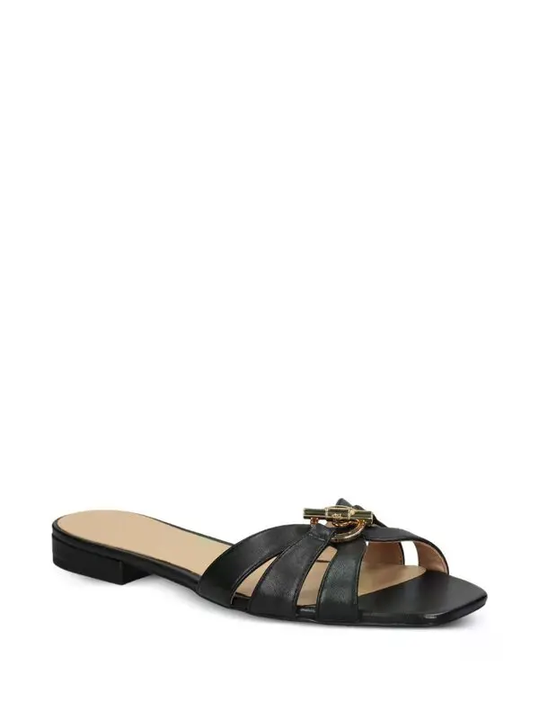 Ralph Lauren Buckle-strap Leather Sandals - Black