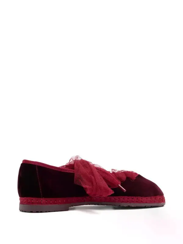 FLABELUS Ginevra Tulle Bow Espadrilles - Red