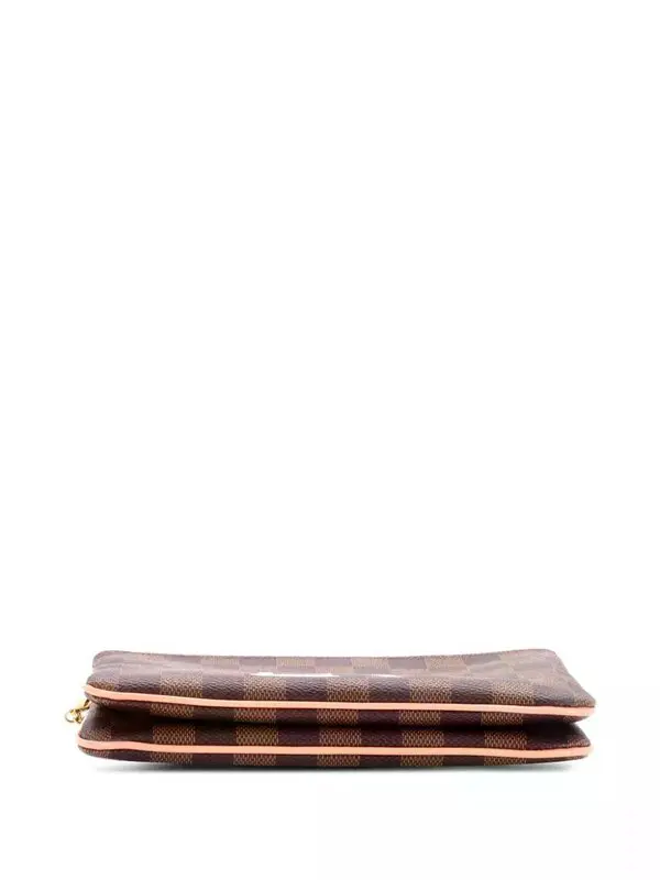 LOUIS VUITTON Double Zip Pochette Damier Clutch