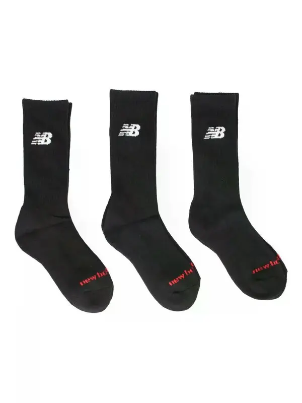 NEW BALANCE Everyday Logo Crew Socks - Black