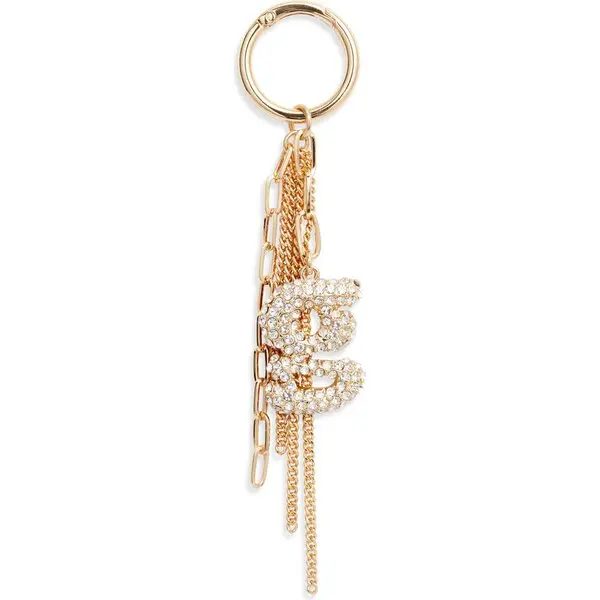 Chelsea28 Pavé Crystal Initial Bag Charm - G- Clear- Gold