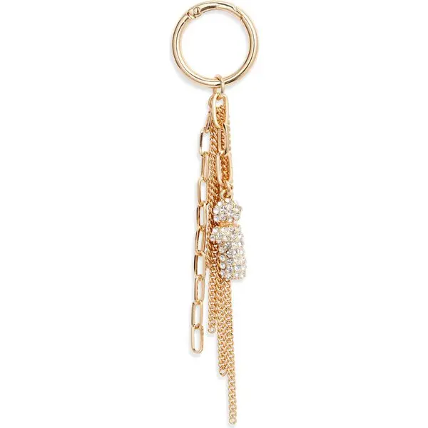 Chelsea28 Pavé Crystal Initial Bag Charm - I- Clear- Gold