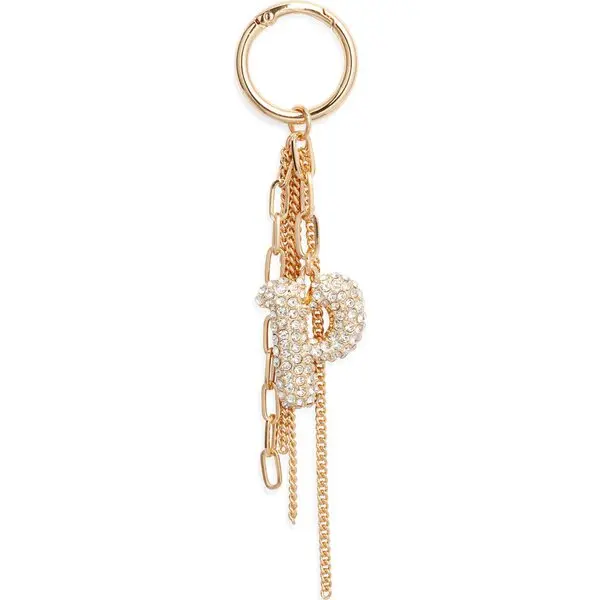 Chelsea28 Pavé Crystal Initial Bag Charm - P- Clear- Gold
