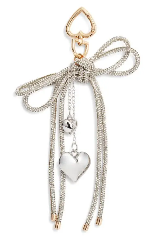 Chelsea28 Crystal Bow Bag Charm - Silver Multi- Gold