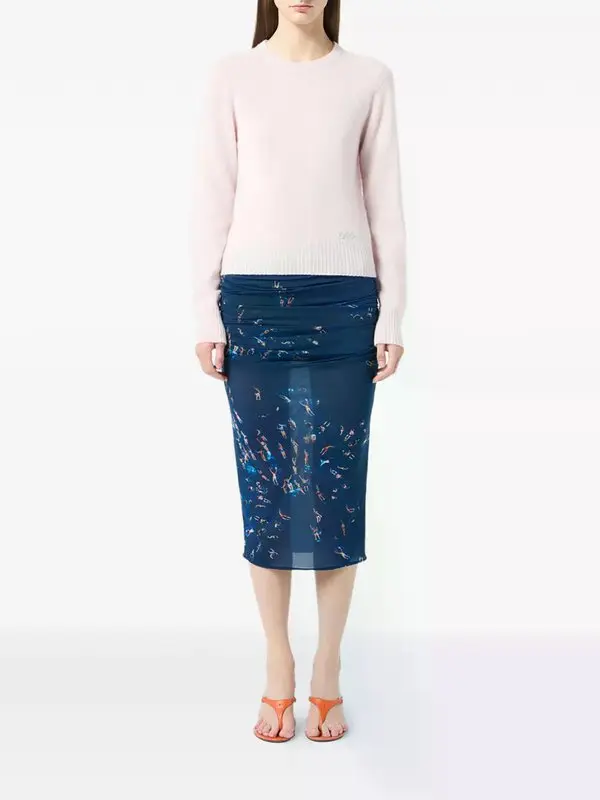 Blumarine Logo-embroidered Sweater - Pink
