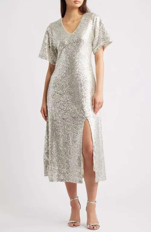 ICHI Sequin Maxi Dress