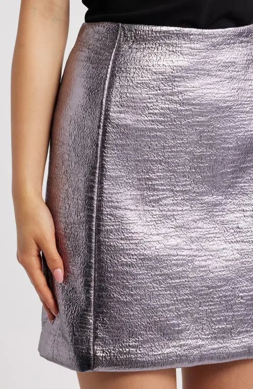 ICHI Metallic Miniskirt