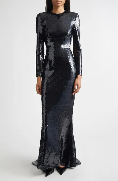 Stella McCartney Long Sleeve Sequin Gown
