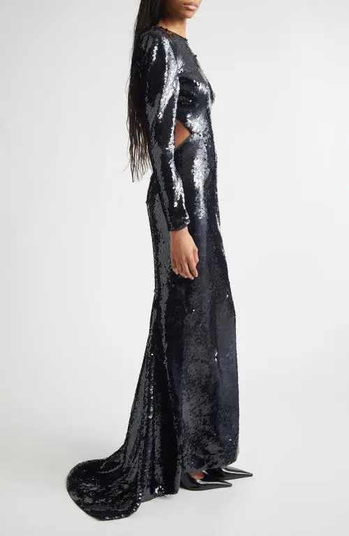Stella McCartney Long Sleeve Sequin Gown