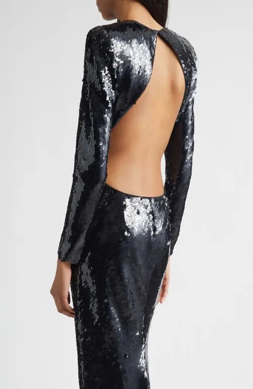 Stella McCartney Long Sleeve Sequin Gown