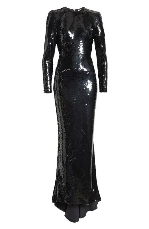 Stella McCartney Long Sleeve Sequin Gown
