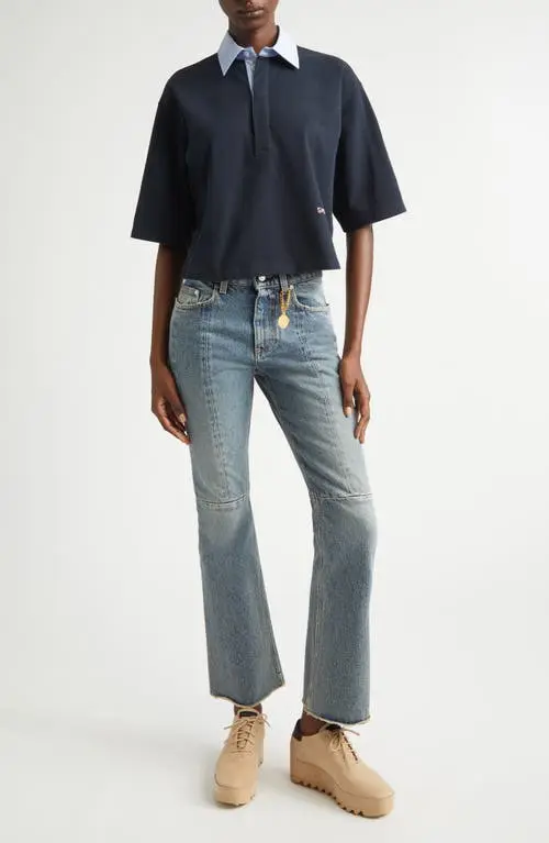 Stella McCartney Crop Piqué Polo Shirt