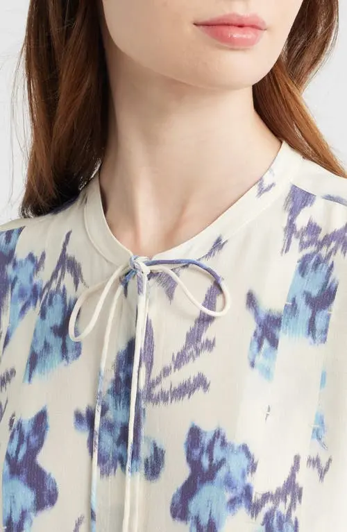Rag & Bone Arden Floral Tie Neck Blouse