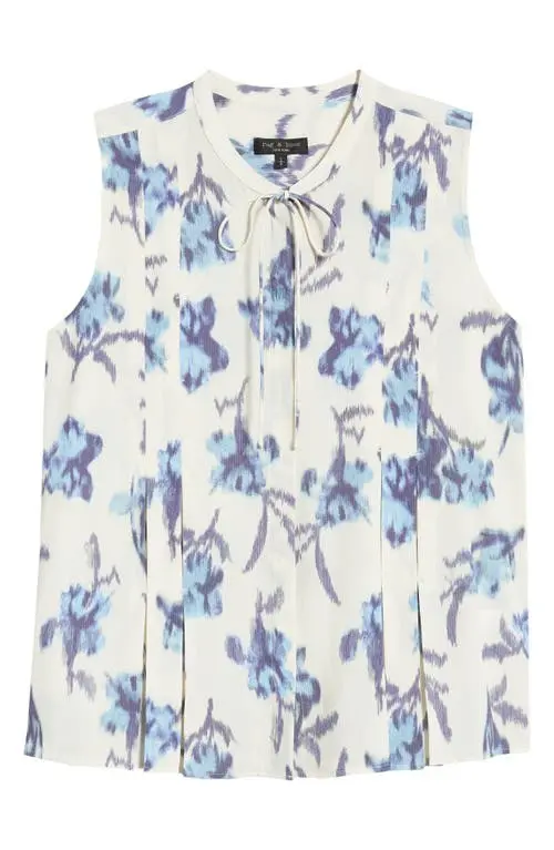 Rag & Bone Arden Floral Tie Neck Blouse