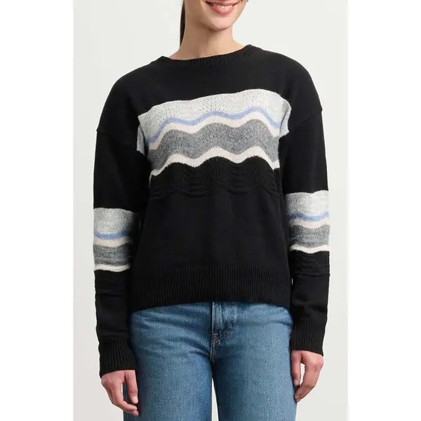 HATLEY Pointelle Wave Sweater